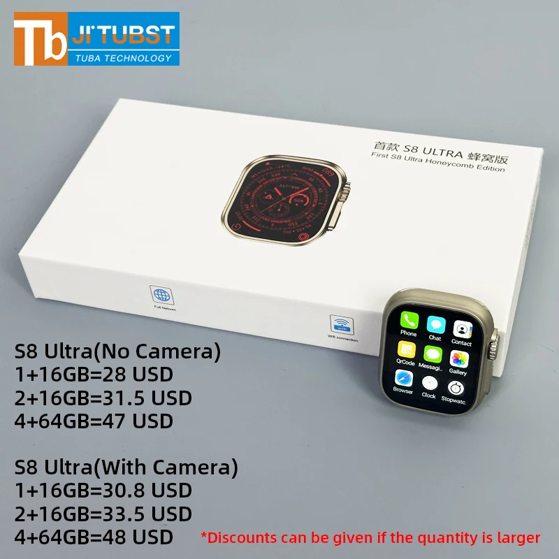 4g Sim With Card Call S8 Ultra Smartwatch Series 8 9 S9 S8ultra X8 Dw88 Dw89 Wifi Gps Camera Con ...