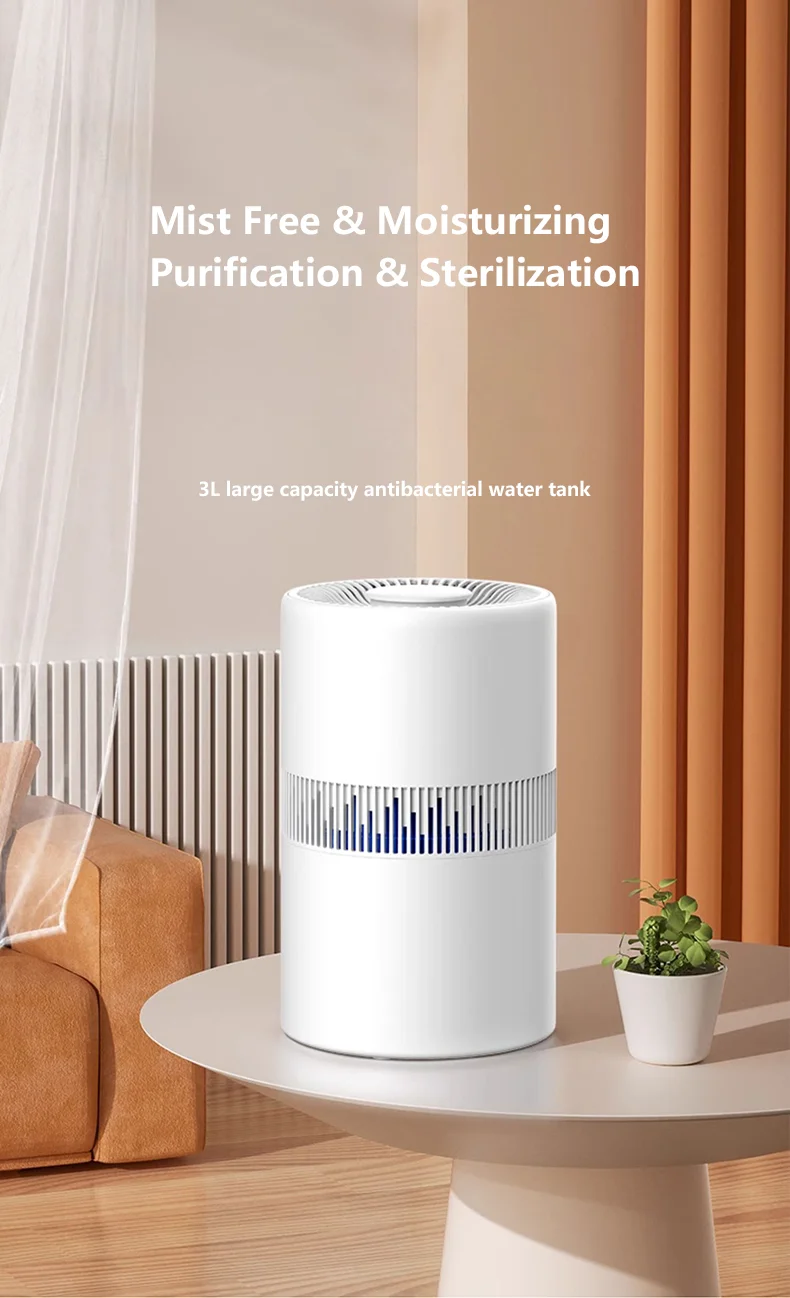 RUNAL 3L Evaporative H100 Humidifier Desktop Cool Mist Air Humidifier ...