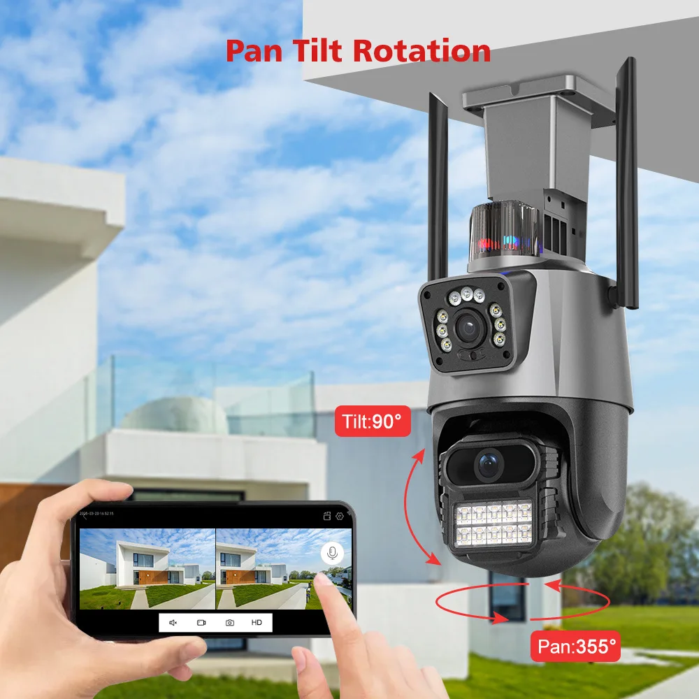 8K 16MP WIFI Camera with 4 Lenses, 3 Screens, and 10X Zoom