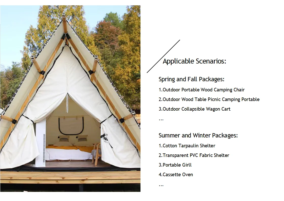 Hotel Resort Glamping Wooden Triangle Prefab House Villa