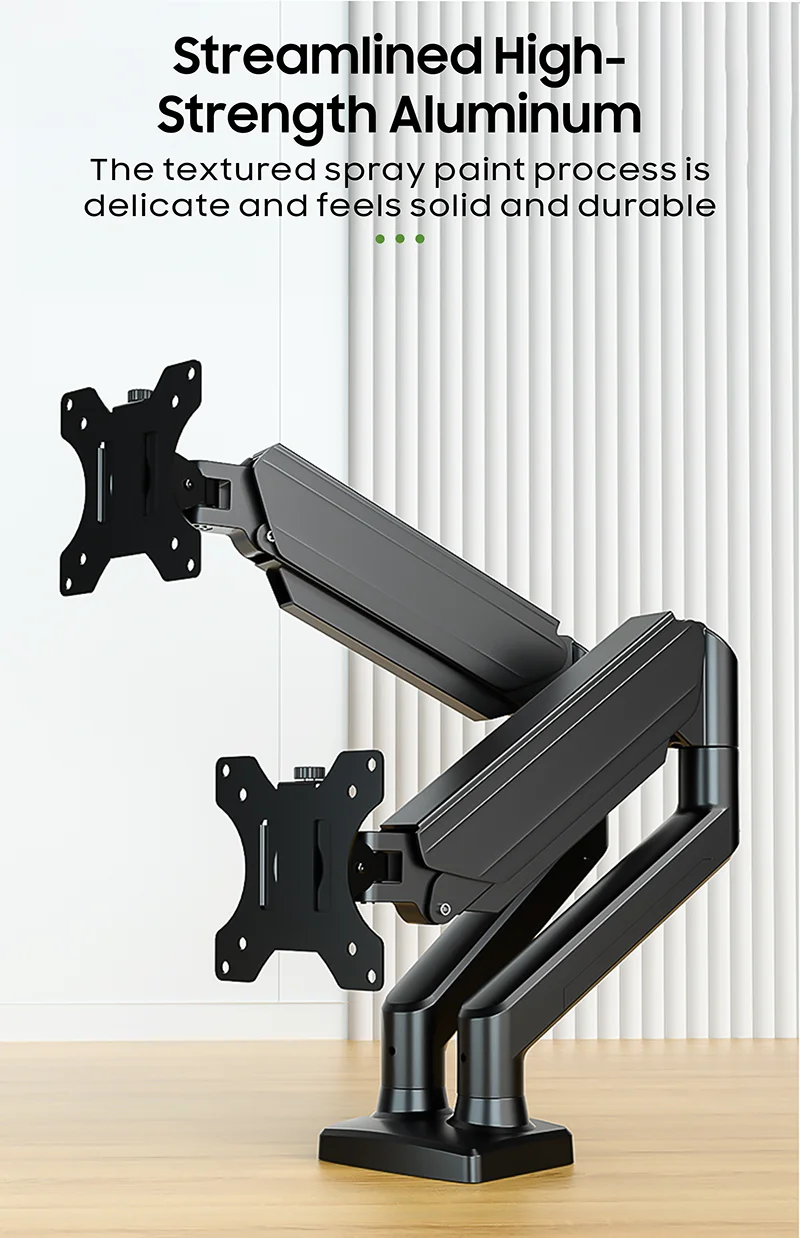 360 Rotation Height Adjustable Dual Arm Monitor Stand
