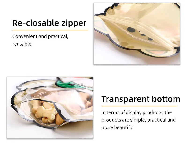 Custom Shape Cute Ziplock Packaging Bags - Resealable