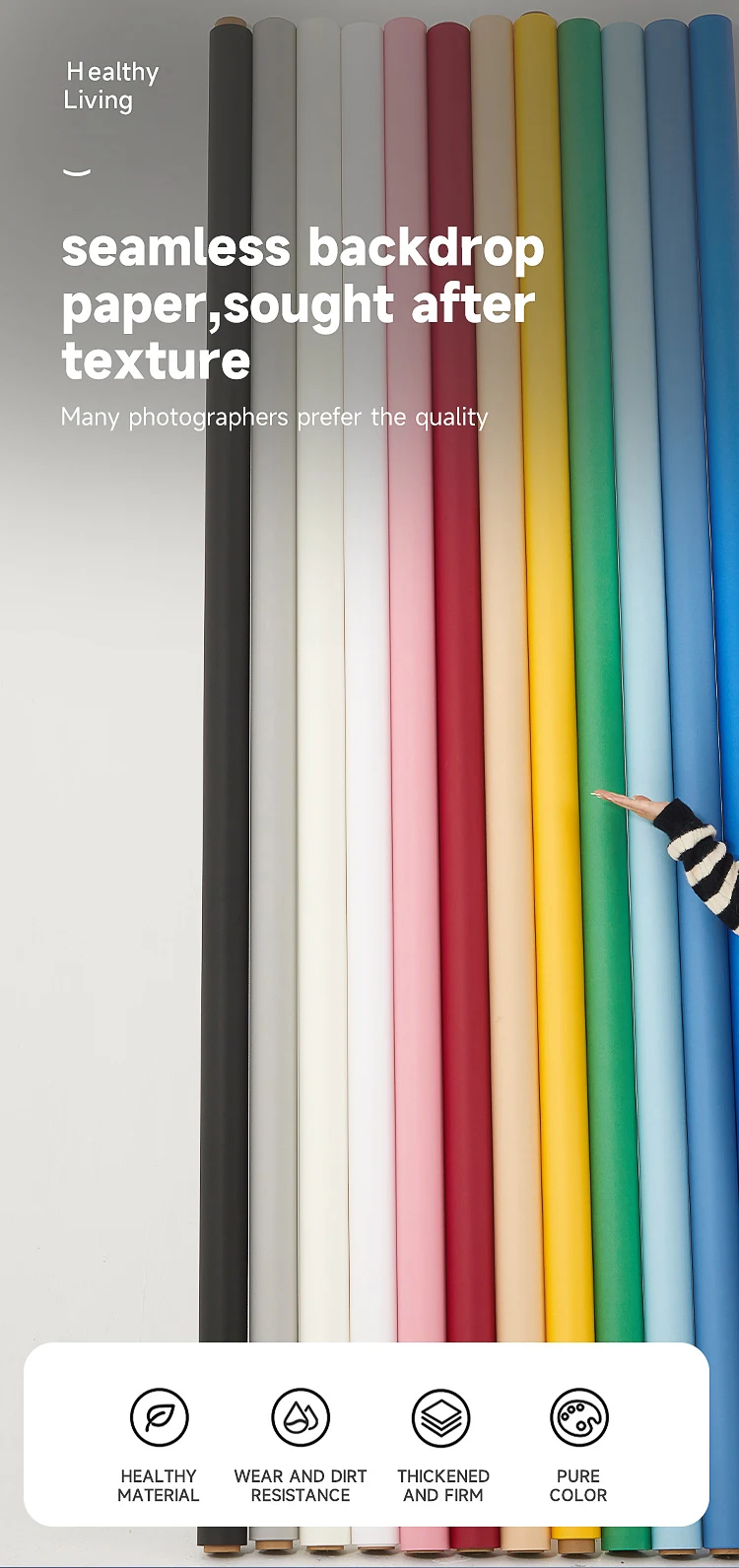 2.72x11m Genuine Portrait Photo Studio Solid Colour Seamless ...