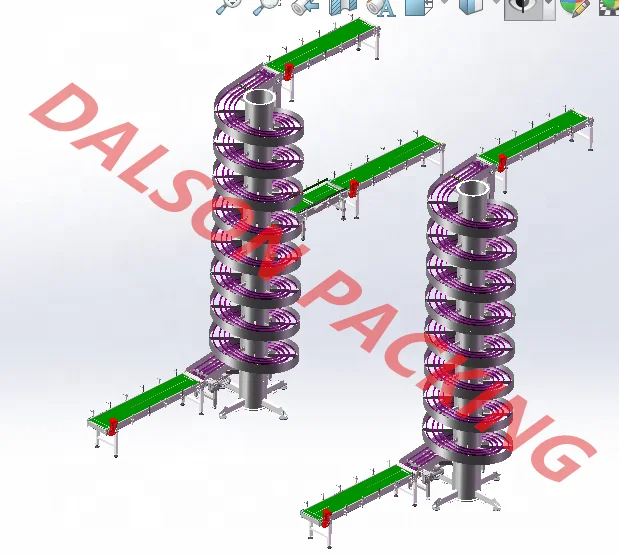 Carton Lifting up Spiral Conveyor,carton Packages Rotary Spiral ...