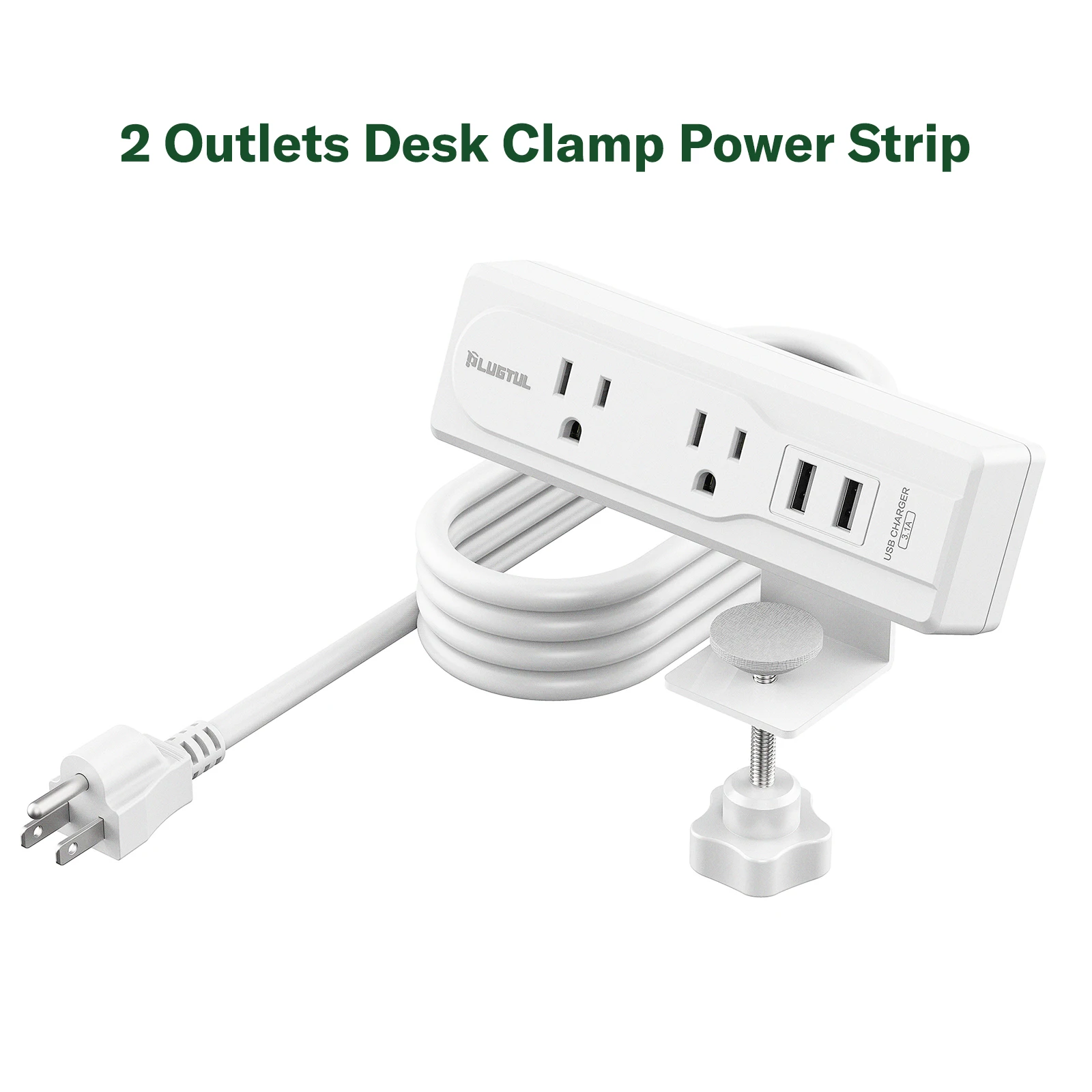 2 Outlets 13A 125V 1625W Desk Clamp Table Clamp Bedroom Power Strip 2 ...