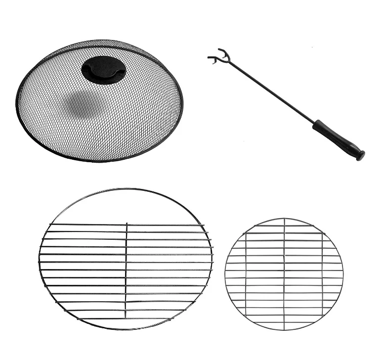 Outdoor Round Fire Pit With Ceramic Tiles Table Patio Backyard ...