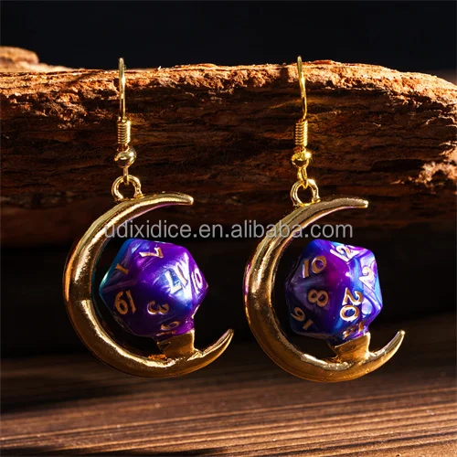 Udixi Custom Logo RPG Dungeons and Dragons Mini D20 Dice Gold Plated ...