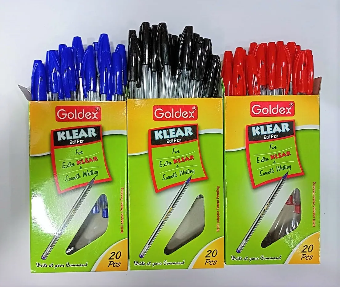 Promotional Custom Logo Plastic Ballpoint Pens - 0.5mm Fine Ink in Blue ...