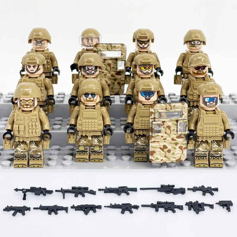 Wholesale Custom Child Building Block 12pcs Army City Mini Figure Set ...