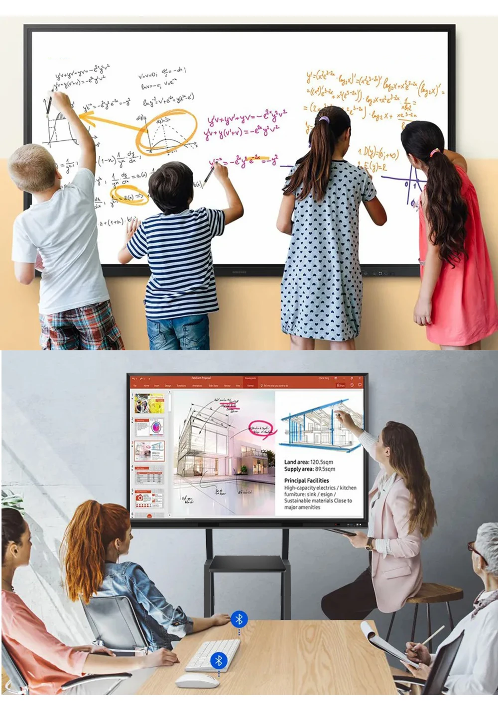 75inch Portable Education Interactive Whiteboard Flat Panel Smart ...