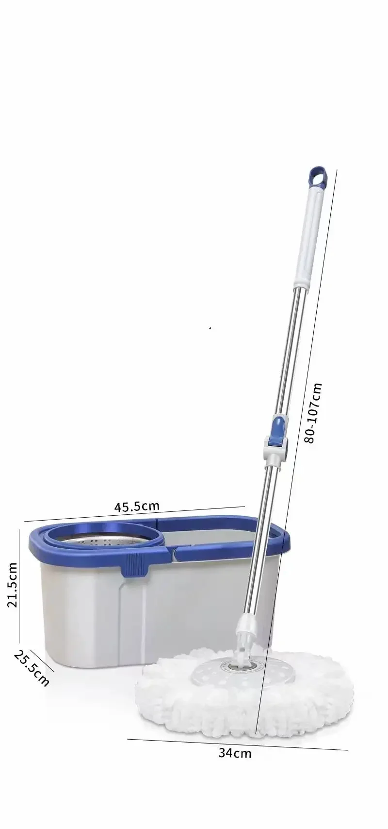 Rotary Mop With Telescopic Steel Pole Rectangle Shape Convenient And ...