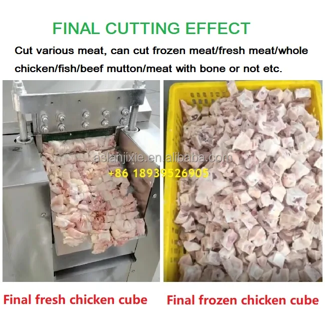 High Speed Boneless Chicken Meat Cube Dicing Machine Frozen Beef Meat ...