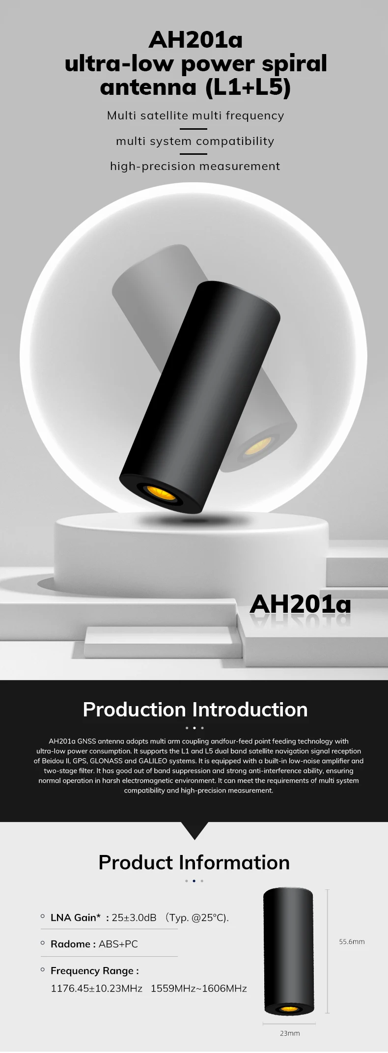 GNSS Helical Antenna (an201a) - Ultra-Low Power GPS Antenna