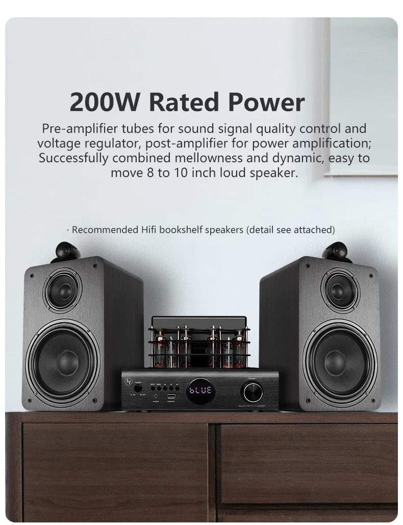 200W Dual Channel Stereo Audio Power Amplifier with Remote Control ...