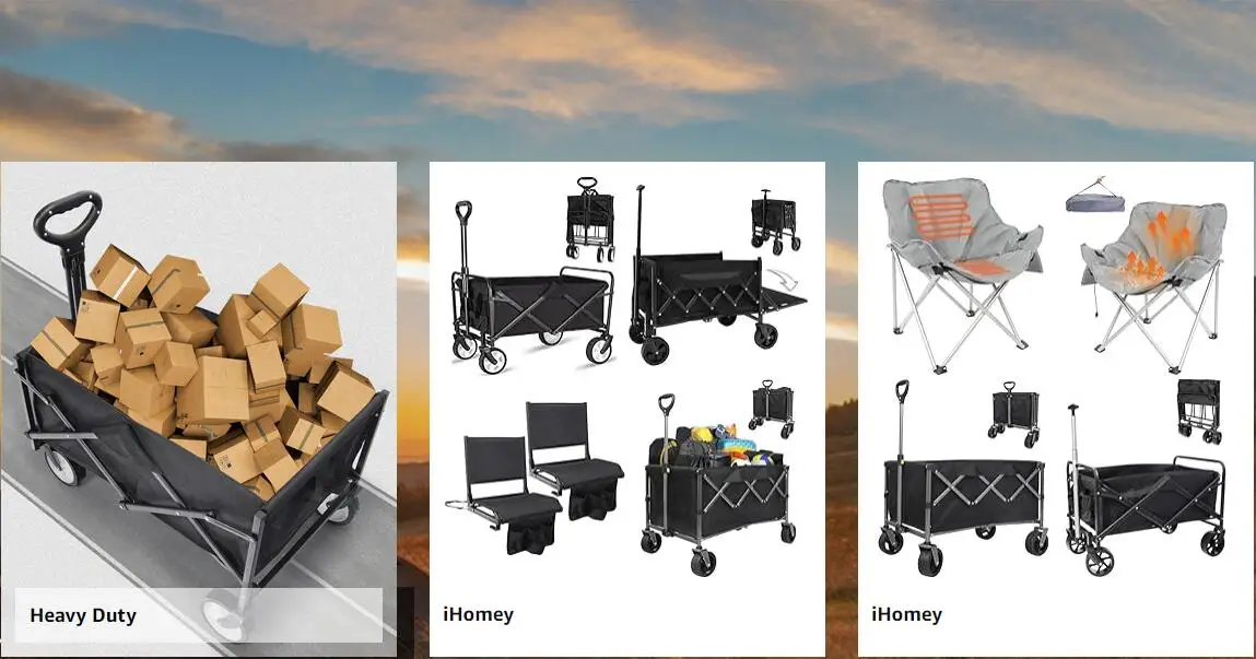 JAXY Outdoor Collapsible Folding Wagon - Heavy Duty Utility