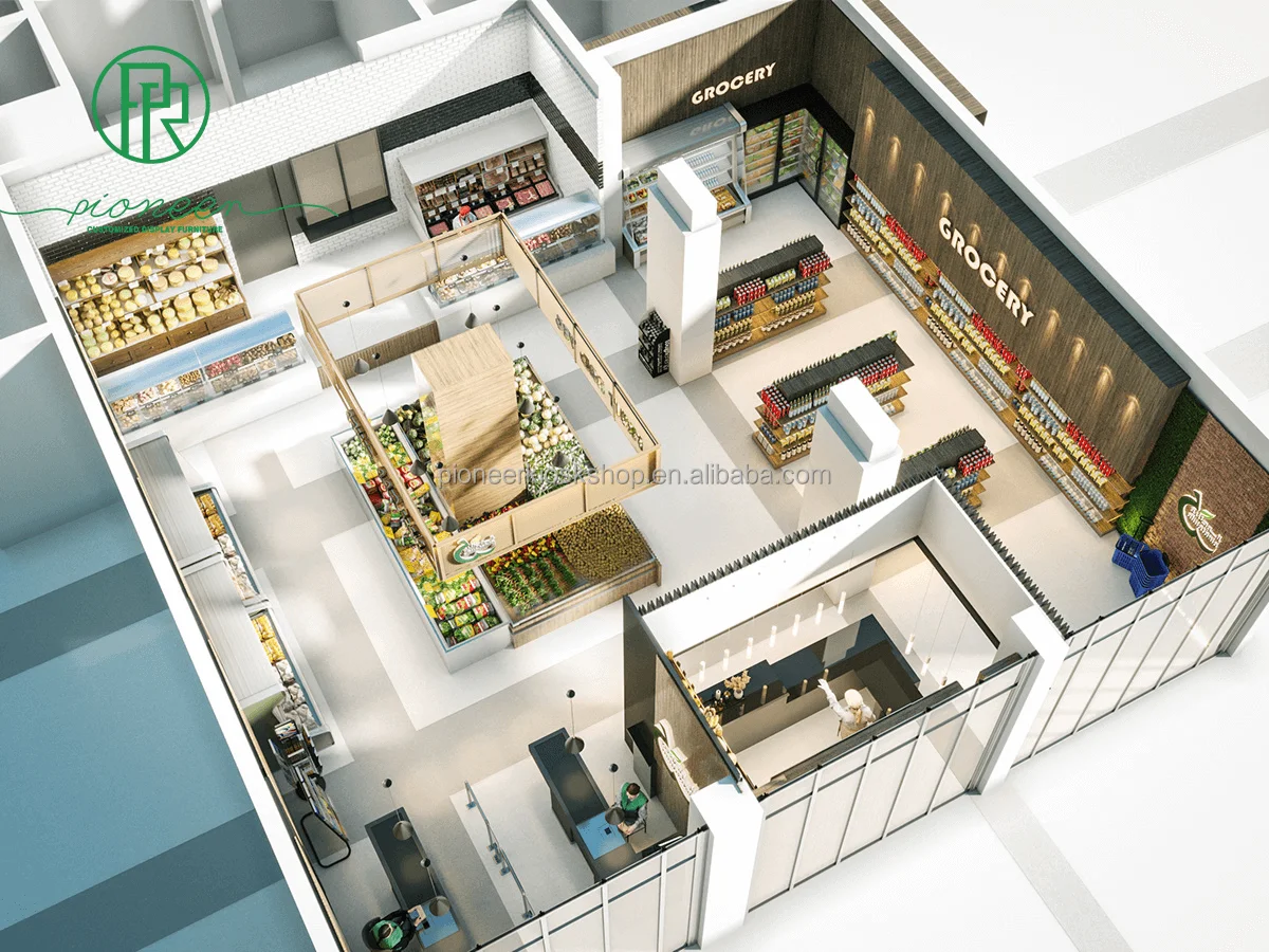Pioneer Supermarket Shelf - Modern Mini Supermarket Design
