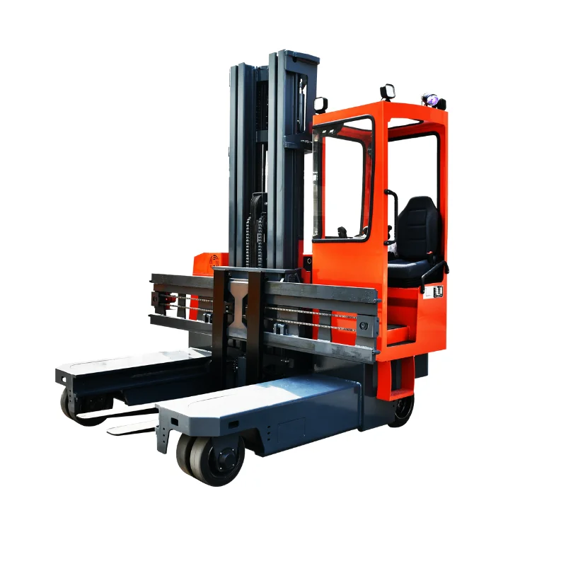 Lateral driving side loader battery forklift 3000kgs reach stacker ...