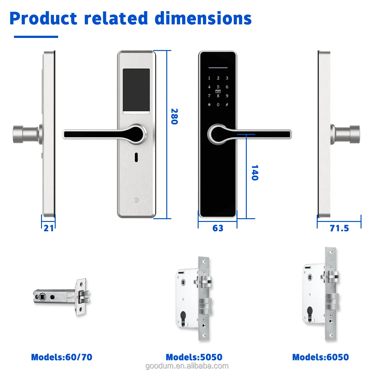 Password Smart Wood Door Lock Keyless Entry Deadbolt Door Locks Wifi ...