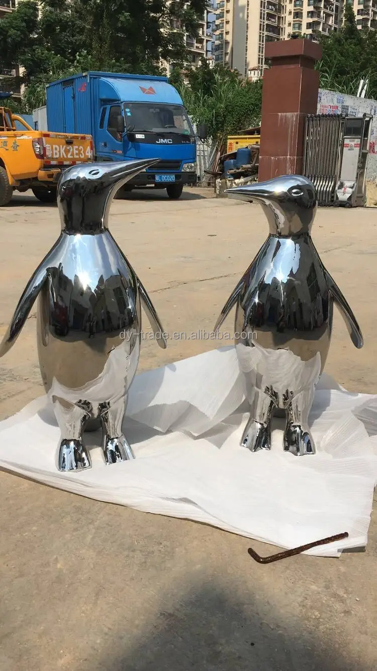 Stainless Steel Penguin Art Statues - Durable & Stylish