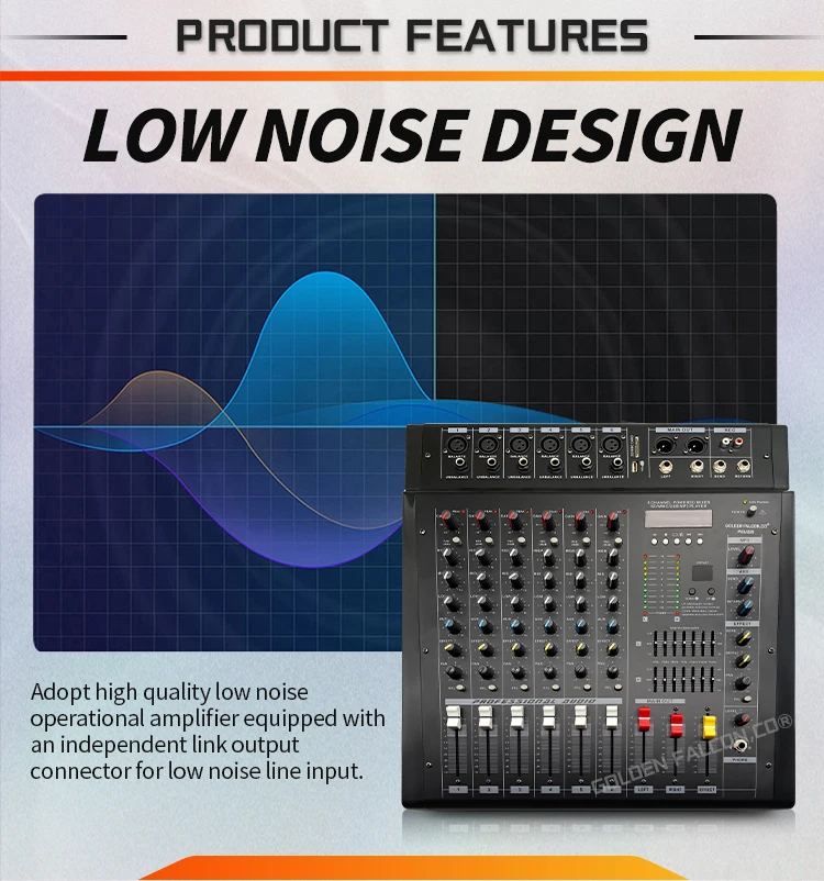 6 Channel Powered Mixer SD/MMC/USB MP3 Player - GOLDENFALCON