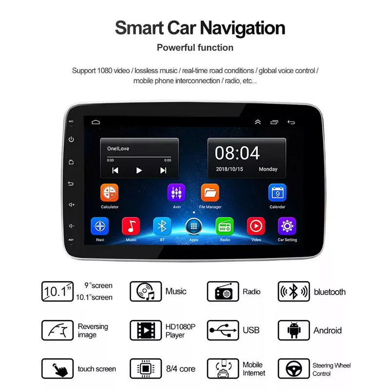 9/10 Inch Car Android Touch Screen Gps Stereo Radio Navigation System ...