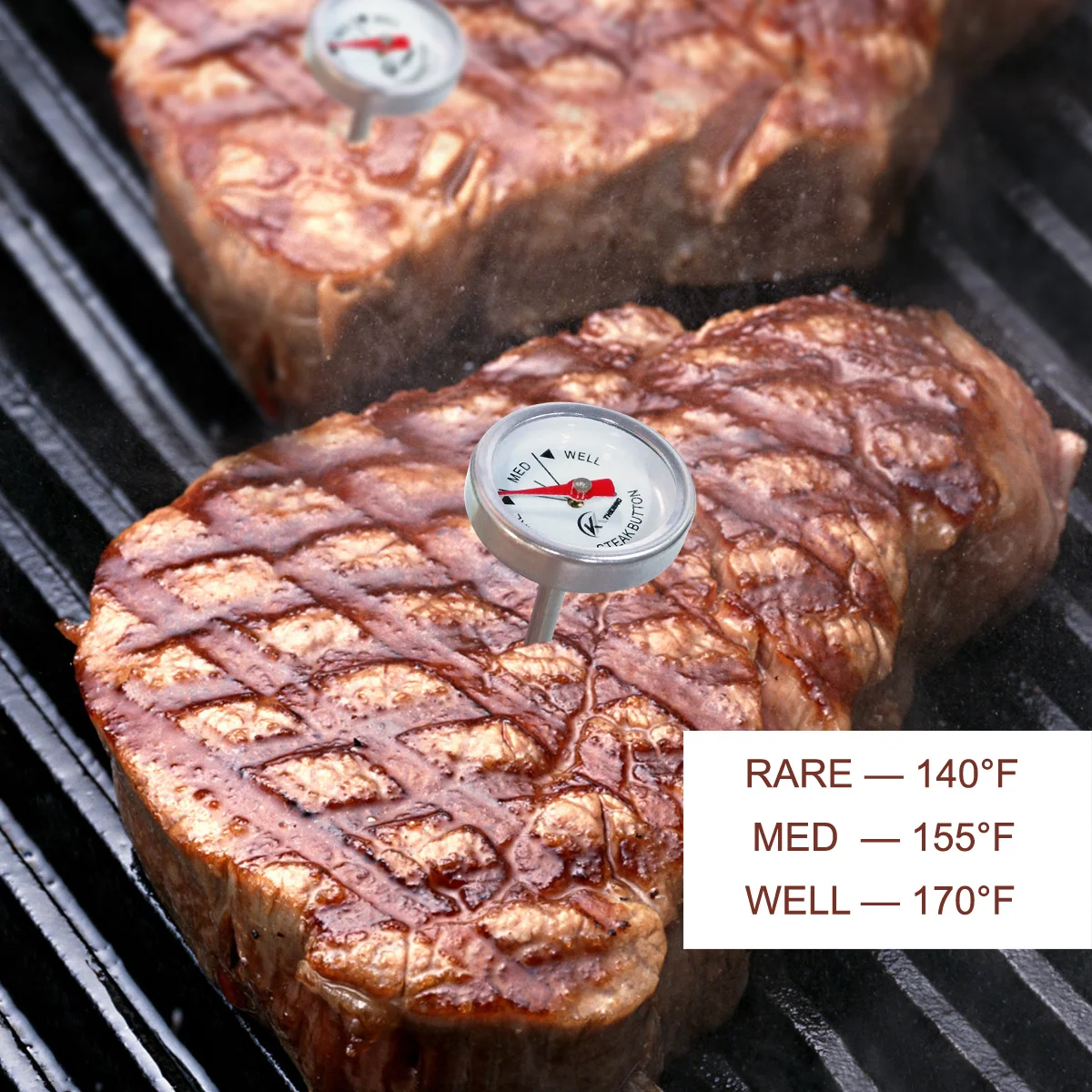 Mini Steak Thermometer Dial BBQ Bimetal Food Meat Thermometer Steak ...