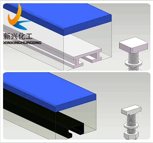 Plastic T Shaped Flexible Edge Strip Conveyor Impact Bar Uhmwpe Track ...