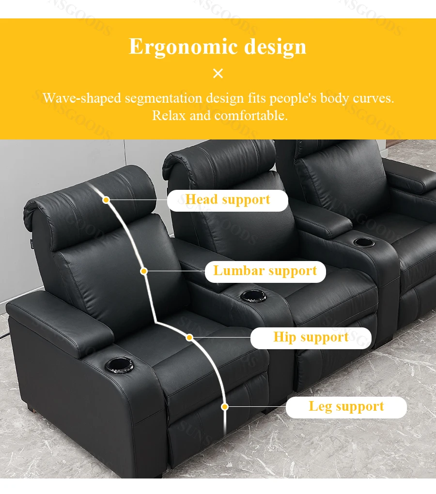 Custom Thuisbioscoop Reliner Zetels Sofa Theater Zitplaatsen,Theater ...