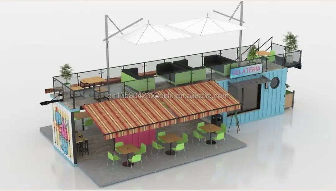 20ft 40ft Folding Container Cafe Restaurant Shipping Container Bar Cafe ...