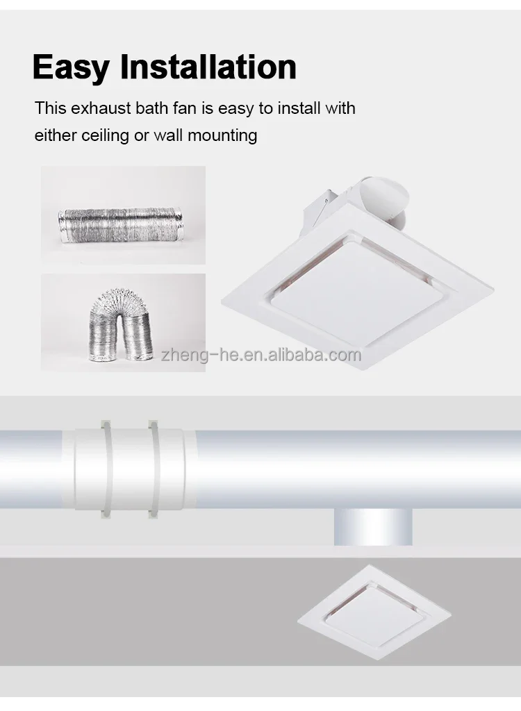 10 Inch Silent Home Washroom Plastic Air Ventilation Fan Duct Ceiling ...