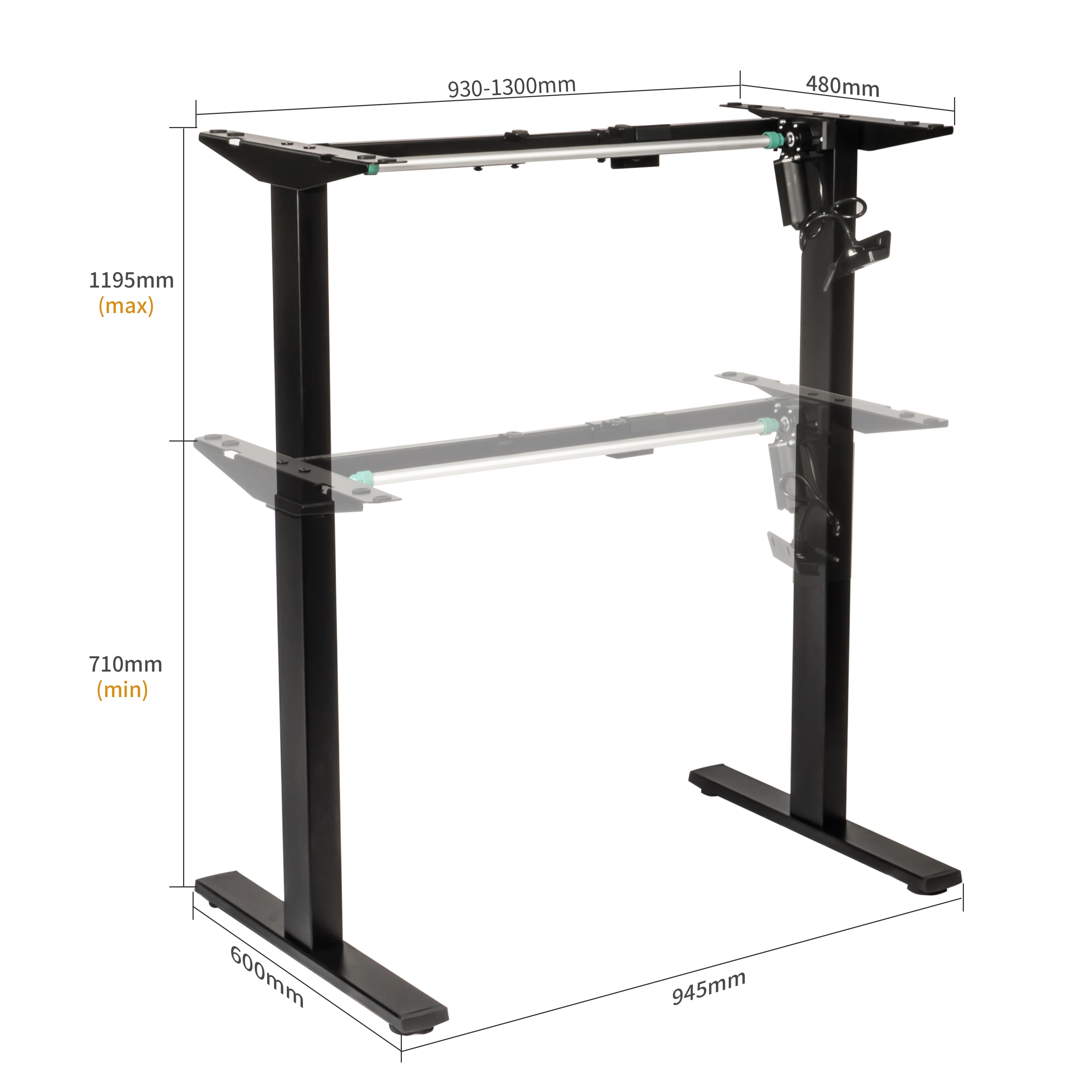 Charmount Height Adjustable Table - Stand up Electric Desk