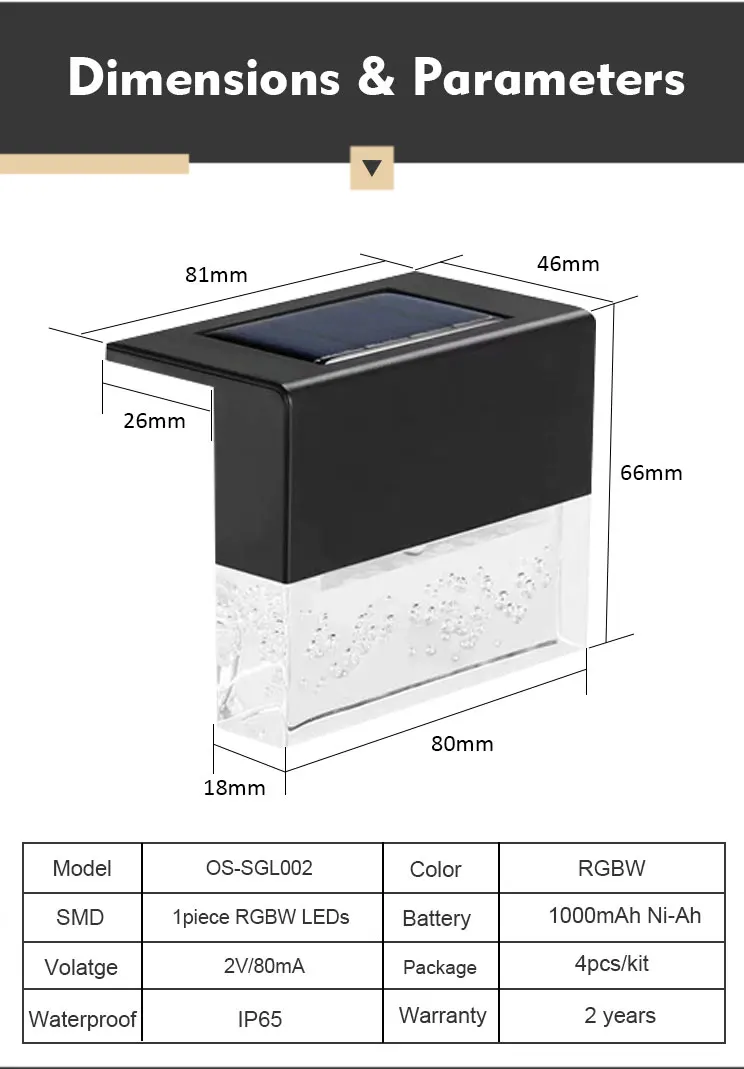 Solar Pool Side Lights Color Changing Outdoor Led Step Light Waterproof ...