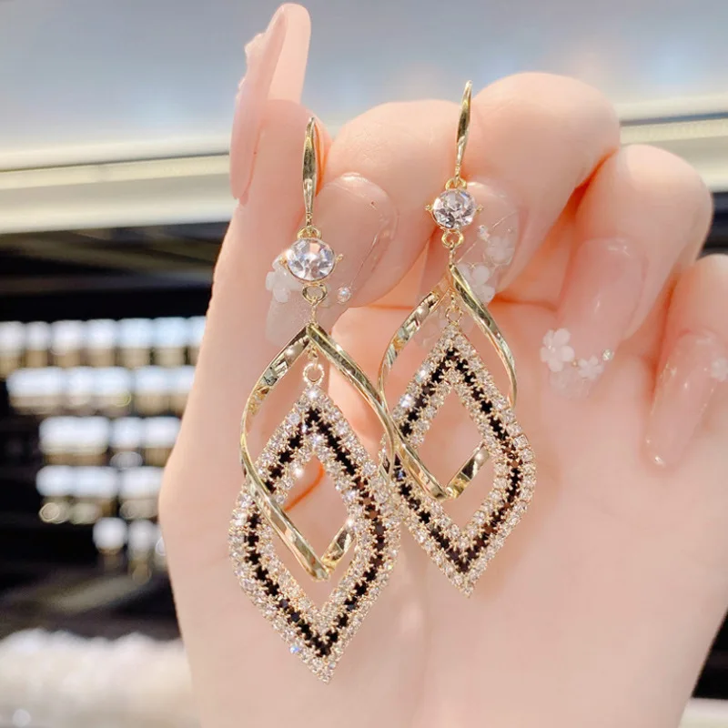Shiny Earring Luxury Party New Trend Gold Plated Fashion Geometric ...