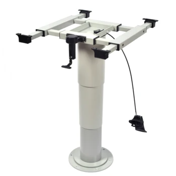 Silver Gray Aluminum Lifting Table Leg With Rotating Chassis And Four ...