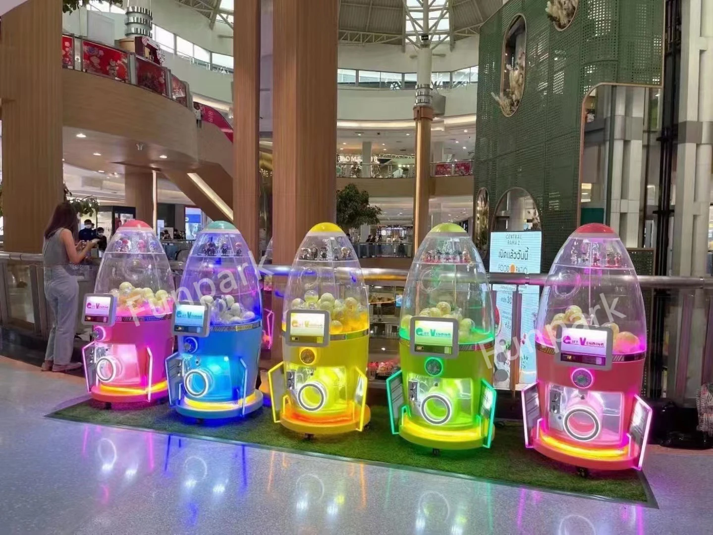 Shopping Mall Coin Operated Pink Twisted Egg Vending Machine Kids Toy ...