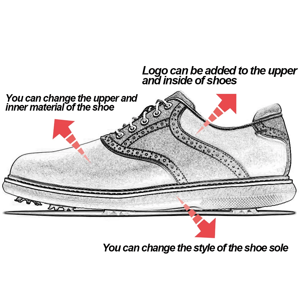 Custom High Quality Mens Leather Golf Shoe Sole,Waterproof Rubber Golf ...