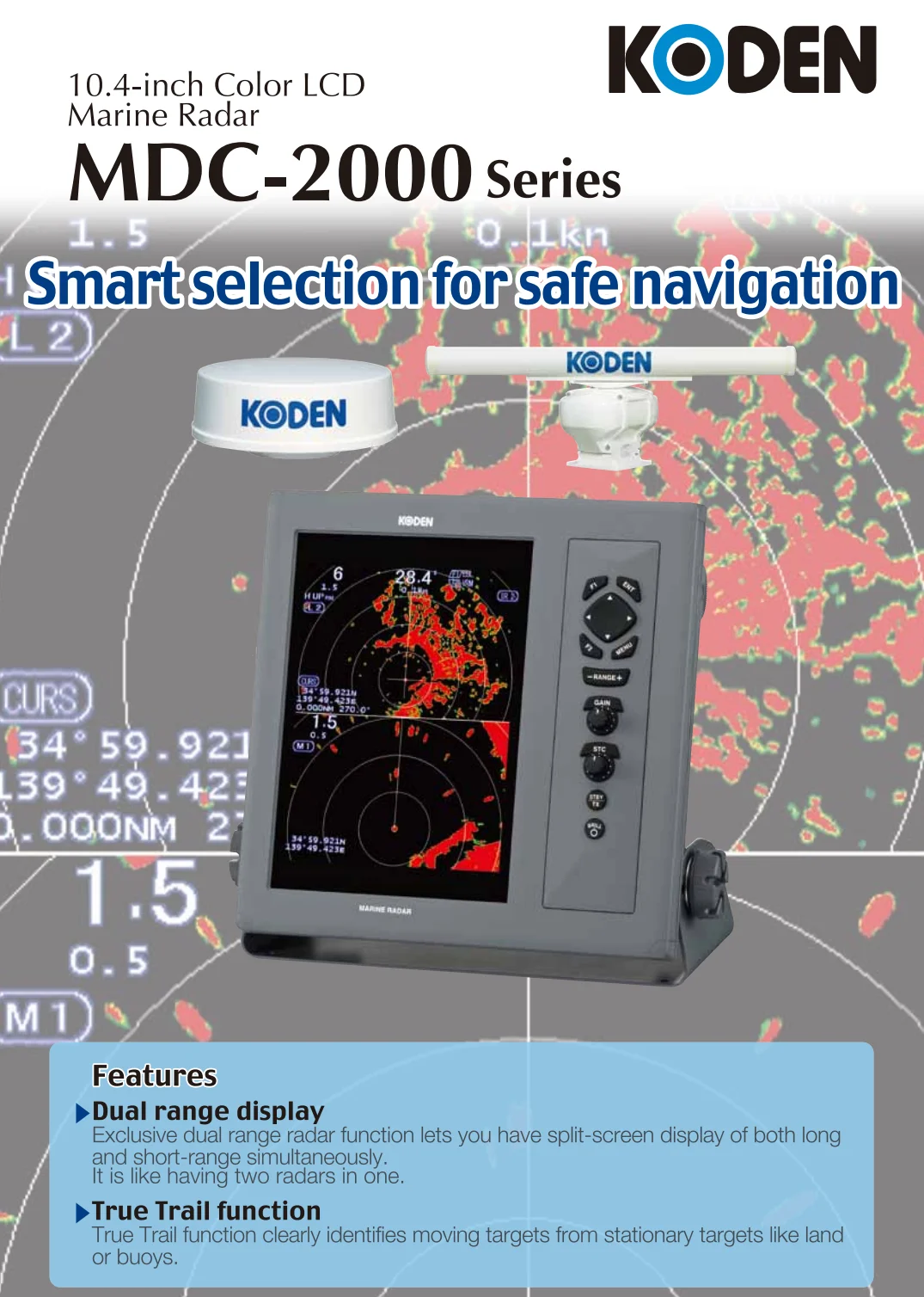 Koden MDC-2010 Marine Radar - 72NM, 12KW, 10.4'' Display