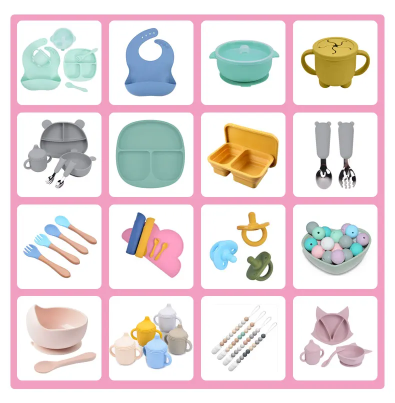 Wholesale 5-pack Eco Friendly Spill Proof Training Food Grade Silicone ...