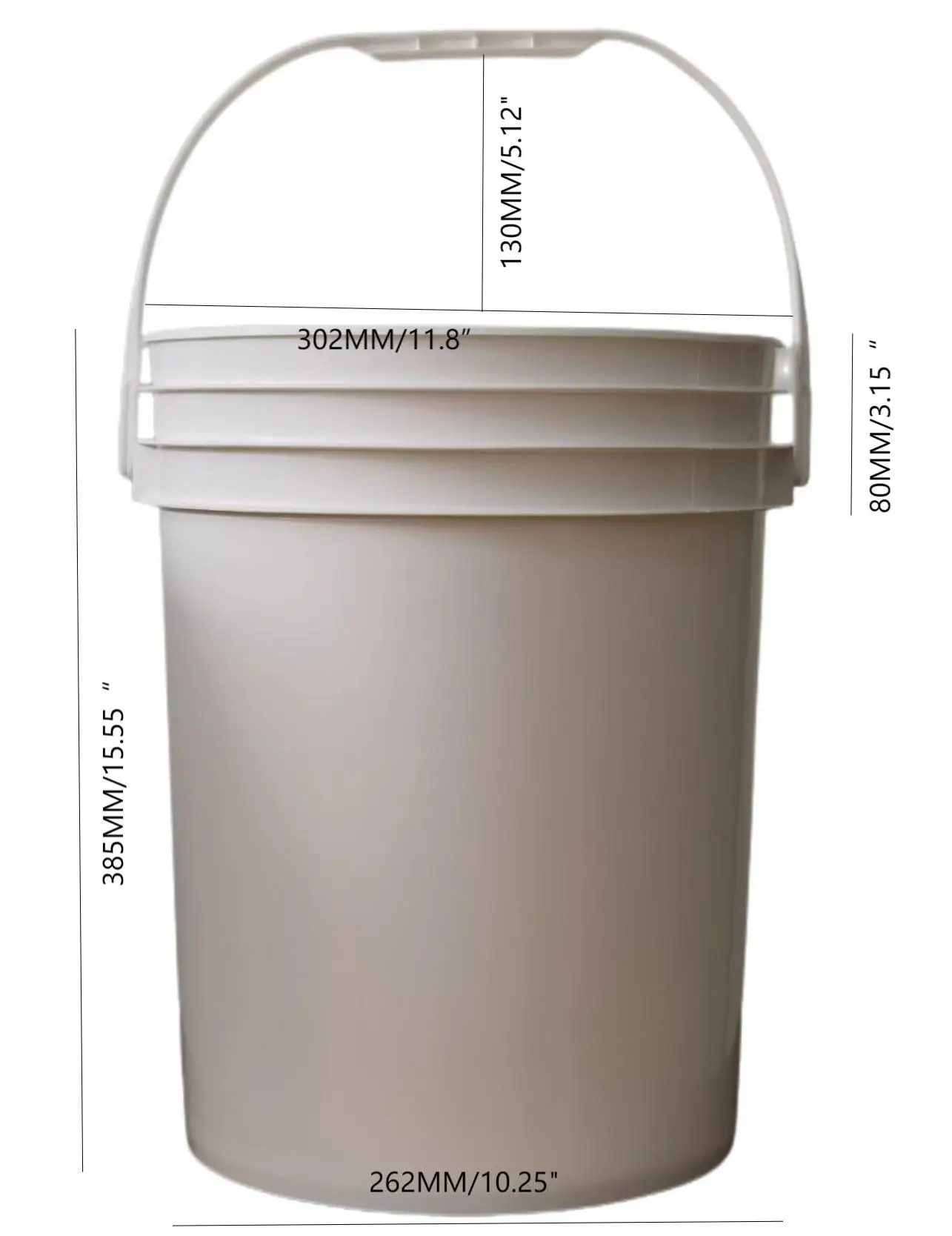 White Food Grade Plastic Pail 5 Gallon Bucket & Normal Pouring Spout Lid,Air-tight Gamma Screw ...