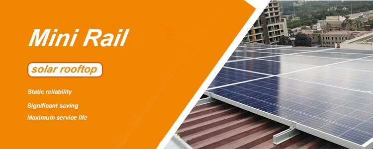 Mini Rail Solar Mounting - Standard Aluminium Rail with EPDM