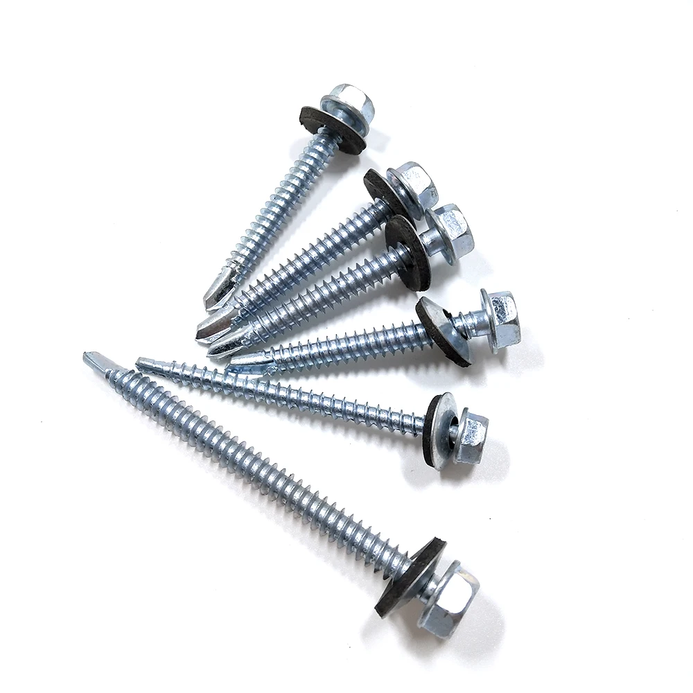 Din 7504 Galvanized Hex Self Drilling Screws Roofing Plating Color Hexagon Self Drilling Screw ...