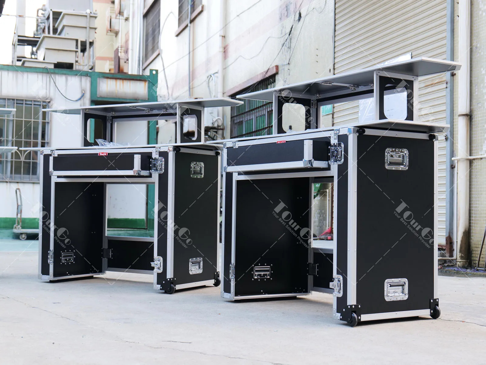 Custom Size Heavy Duty Wheeled Hard Aluminum Flight case Mobile bar ...