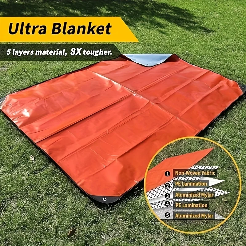 Heavy Duty Survival Blanket Waterproof Insulated Tarp Reflective ...