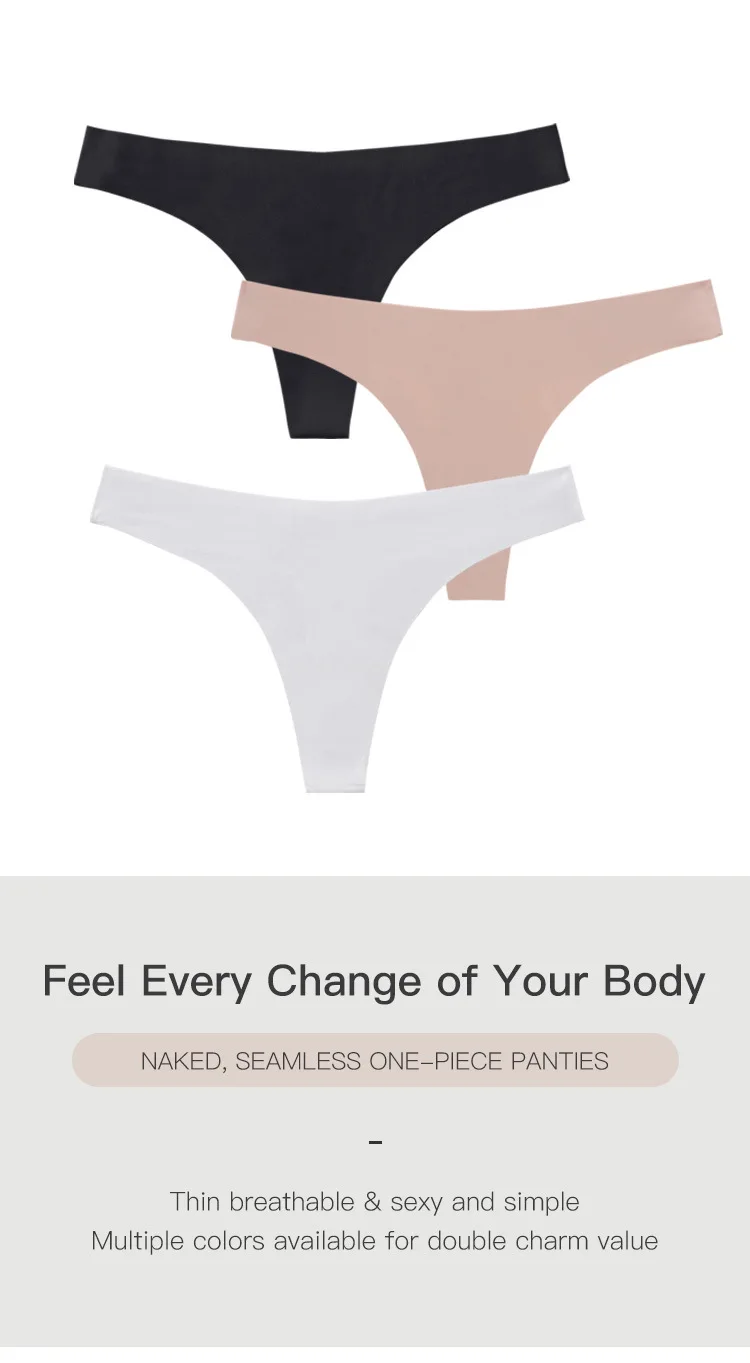 S-SHAPER Women Seamless Low Waisted Half Coverage Underwear Thong