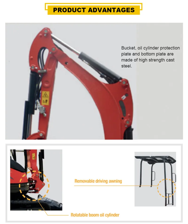 Crawler Hydraulic Small Bagger Retro Excavator 0.8t-23t