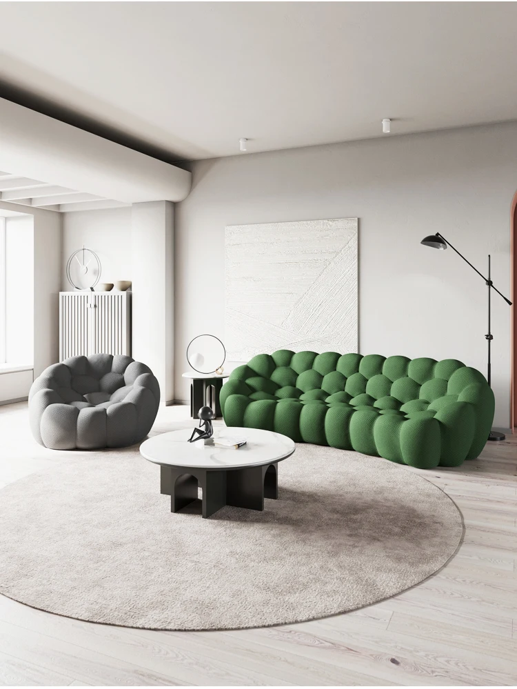 Luxury Living Room Sofa - Tufted 3D Fabric Upholstered Modern Bobble ...