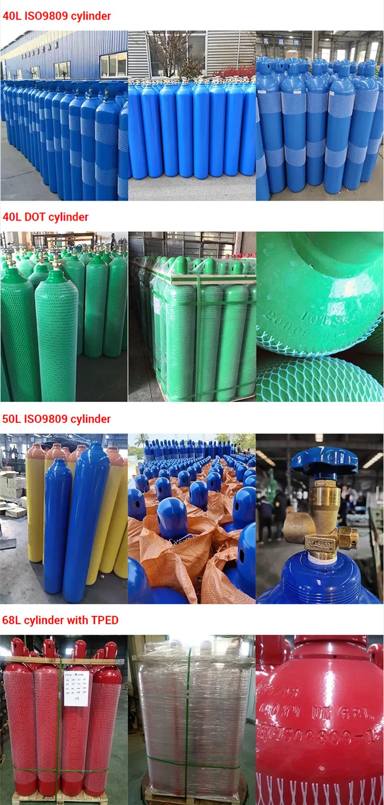 M60 10.5l Portable Oxygen Filling Cylinder/ Medical Portable Balon De ...