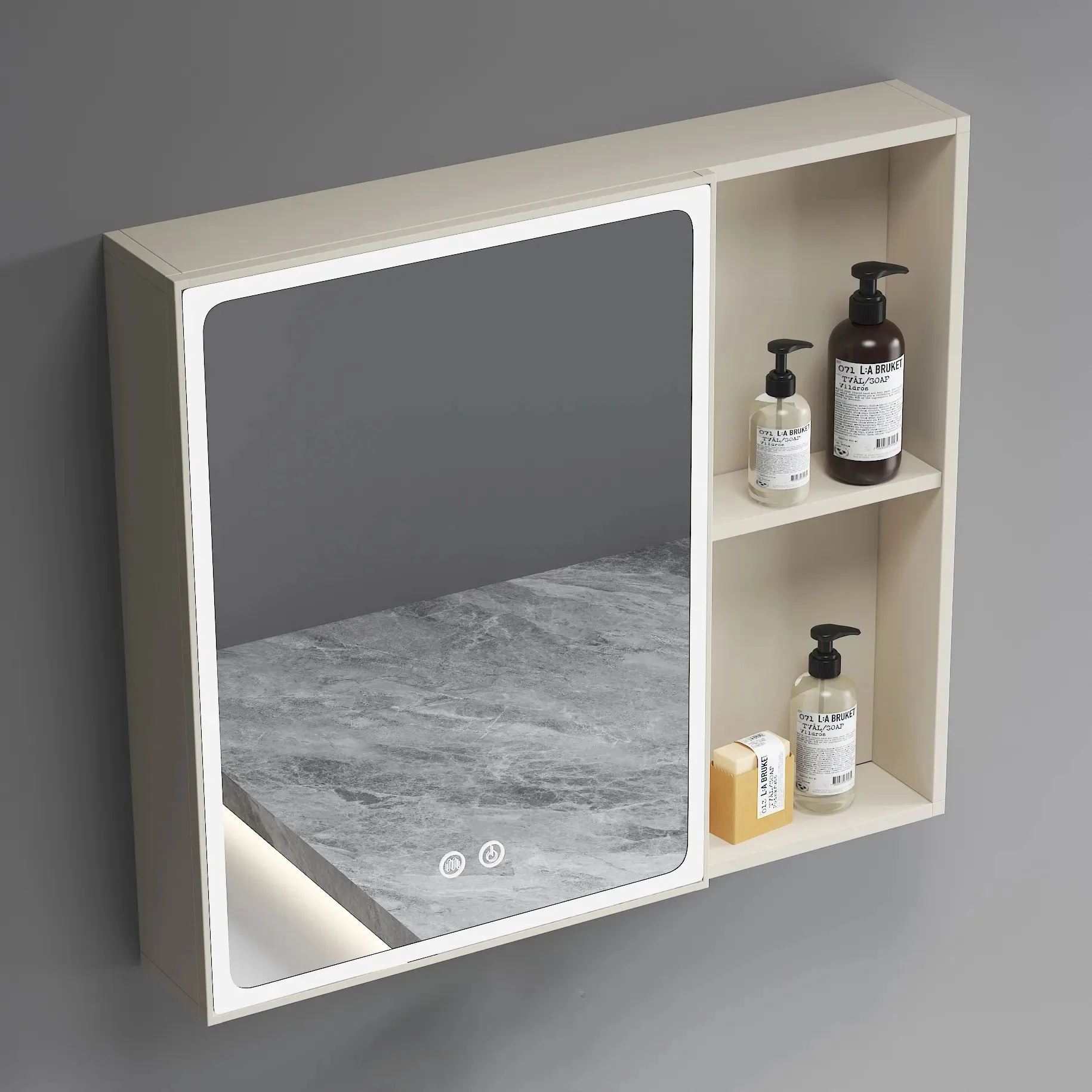 Modern Rectangle Wall Mounted Aluminum Bathroom Vanity Hand Painted ...