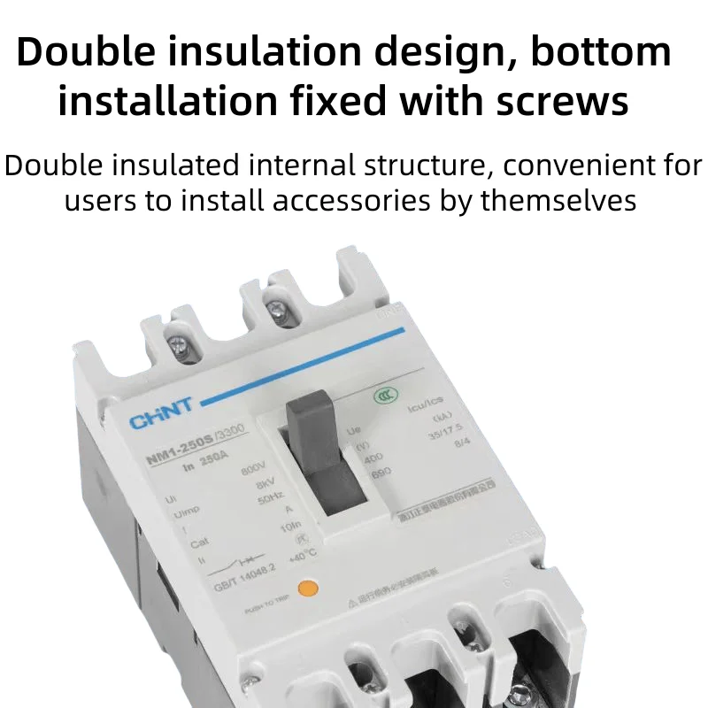 Chint MCCB English Version NM1-125H/3300 63A air Switch NM1 Series Molded Case Circuit Breaker ...