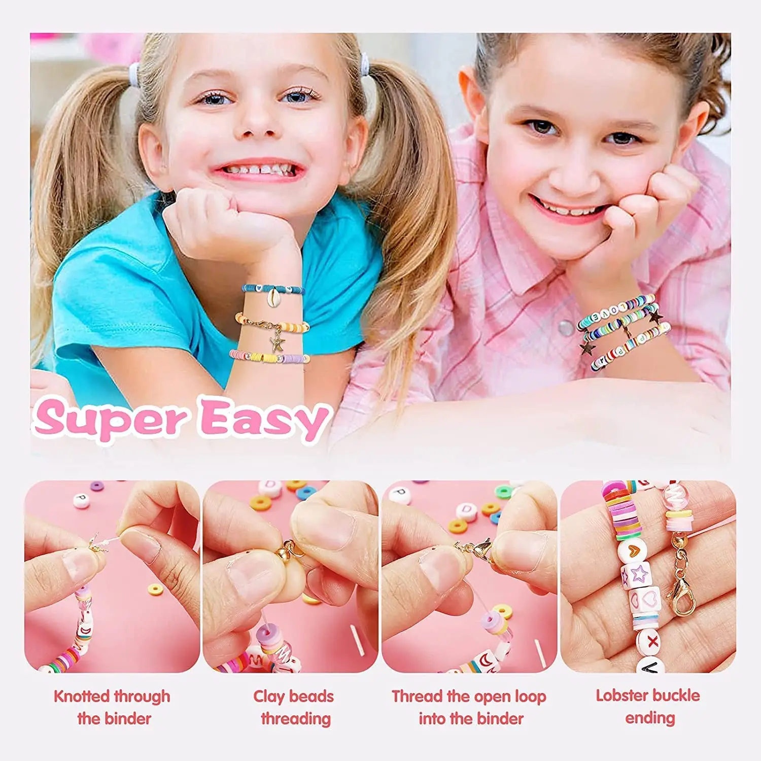 Custom Diy Tween Girls Beaded Bracelets Jewelry Making Kit Arts And ...